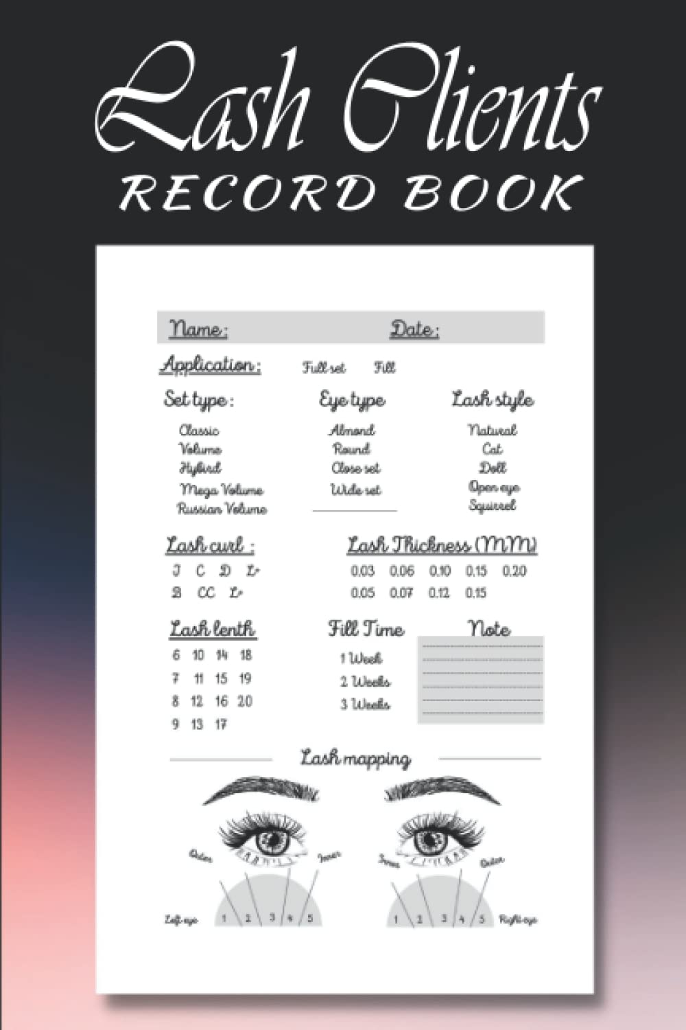 Lash Client Record Book: For Lashes Customer Form And Aestheticians ...