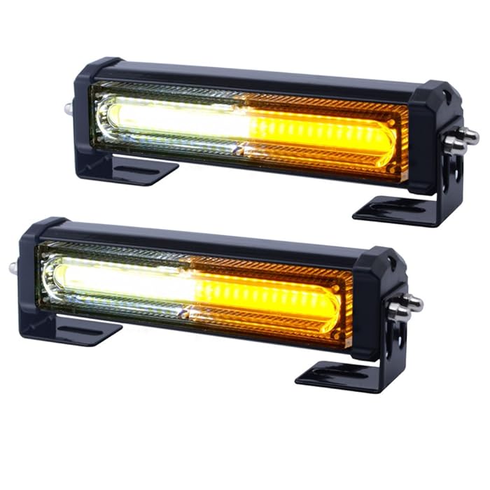 Buy WOWTOU Amber White Grille Light Head, 16W Bright Linear LED Mini ...