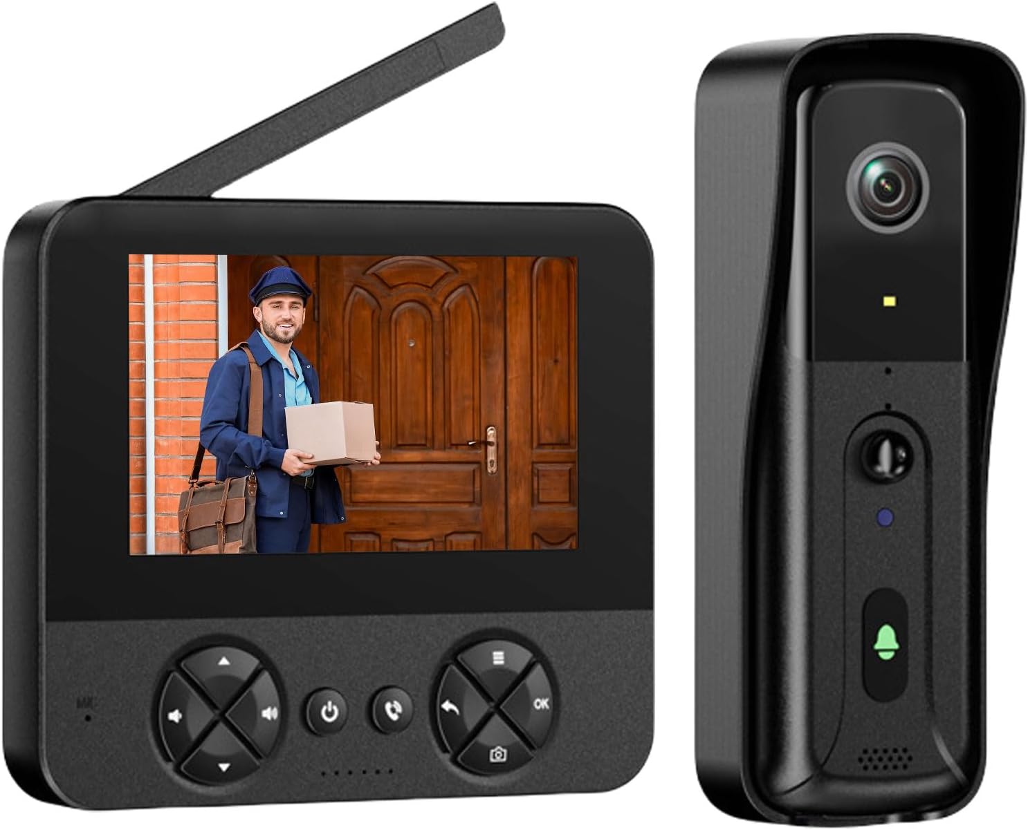 Kabellose Türklingel Kamera mit Monitor,Türklingel-Videokamera 4,3 Zoll ...