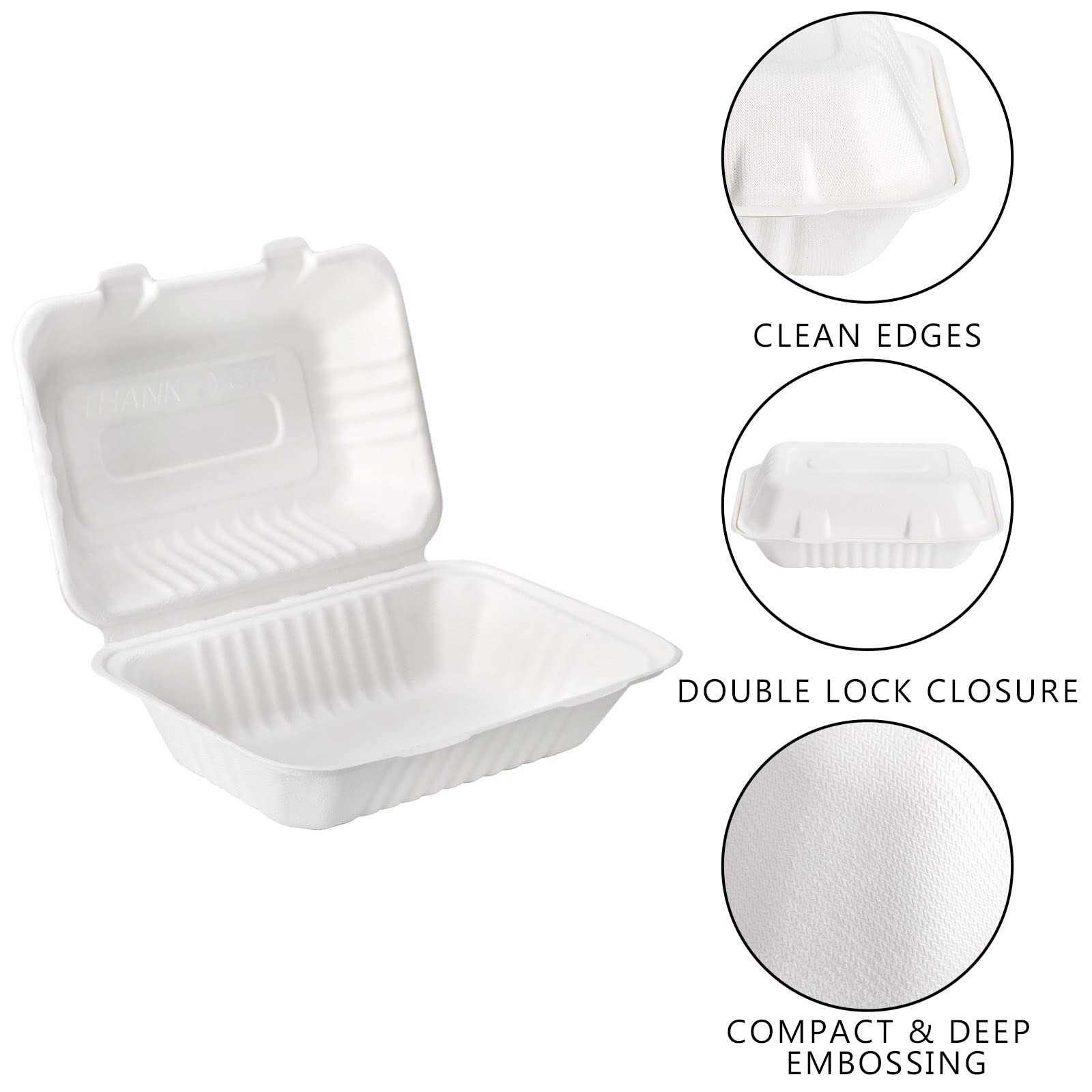 Snapklik.com : Lawei 50 Pack Clamshell Take Out Food Containers