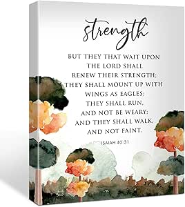 Amazon.com: Inspirational Bible Verse Isaiah 40:31 Strength Canvas Poster Watercolor Scripture ...