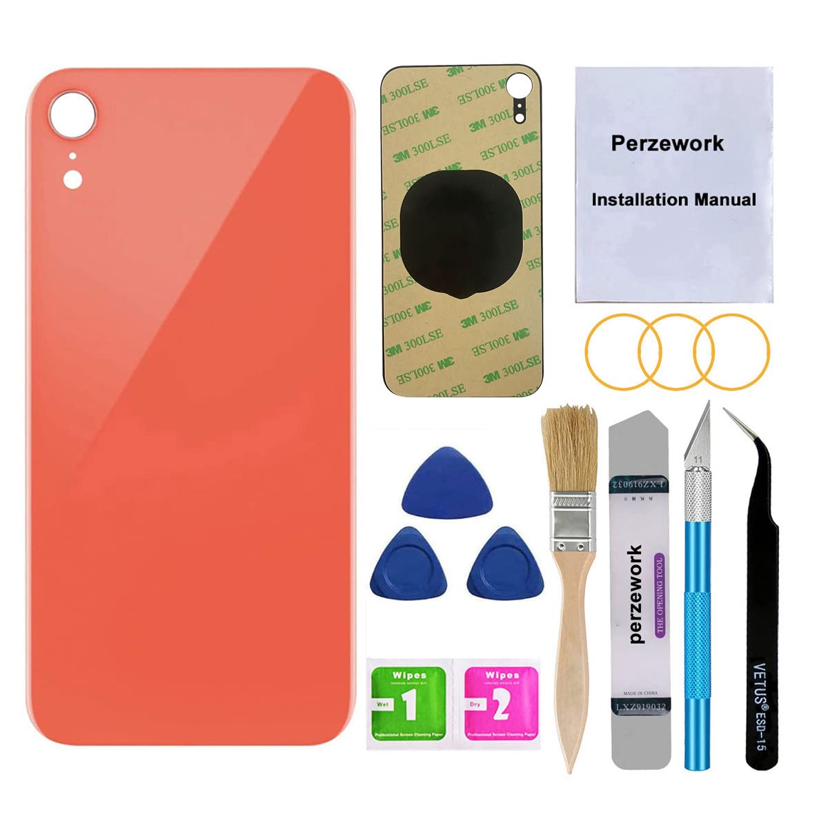 Amazon.com: Perzework OEM Rear Back Glass Replacement for iPhone XR 6.1 ...