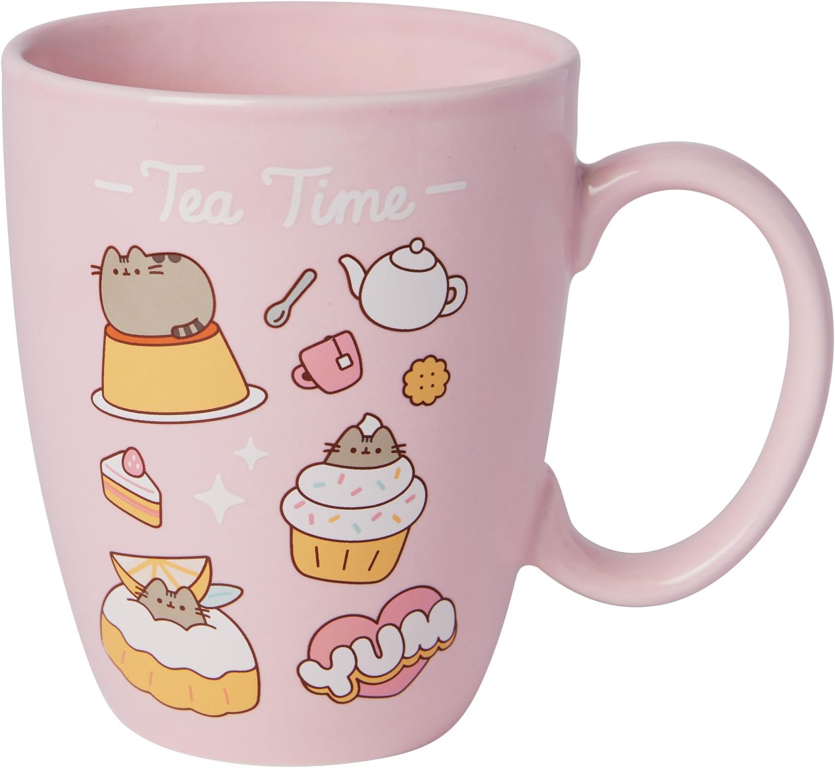 Amazon.com | Enesco Pusheen the Cat Tea Time Graphics Coffee Mug, 12 ...