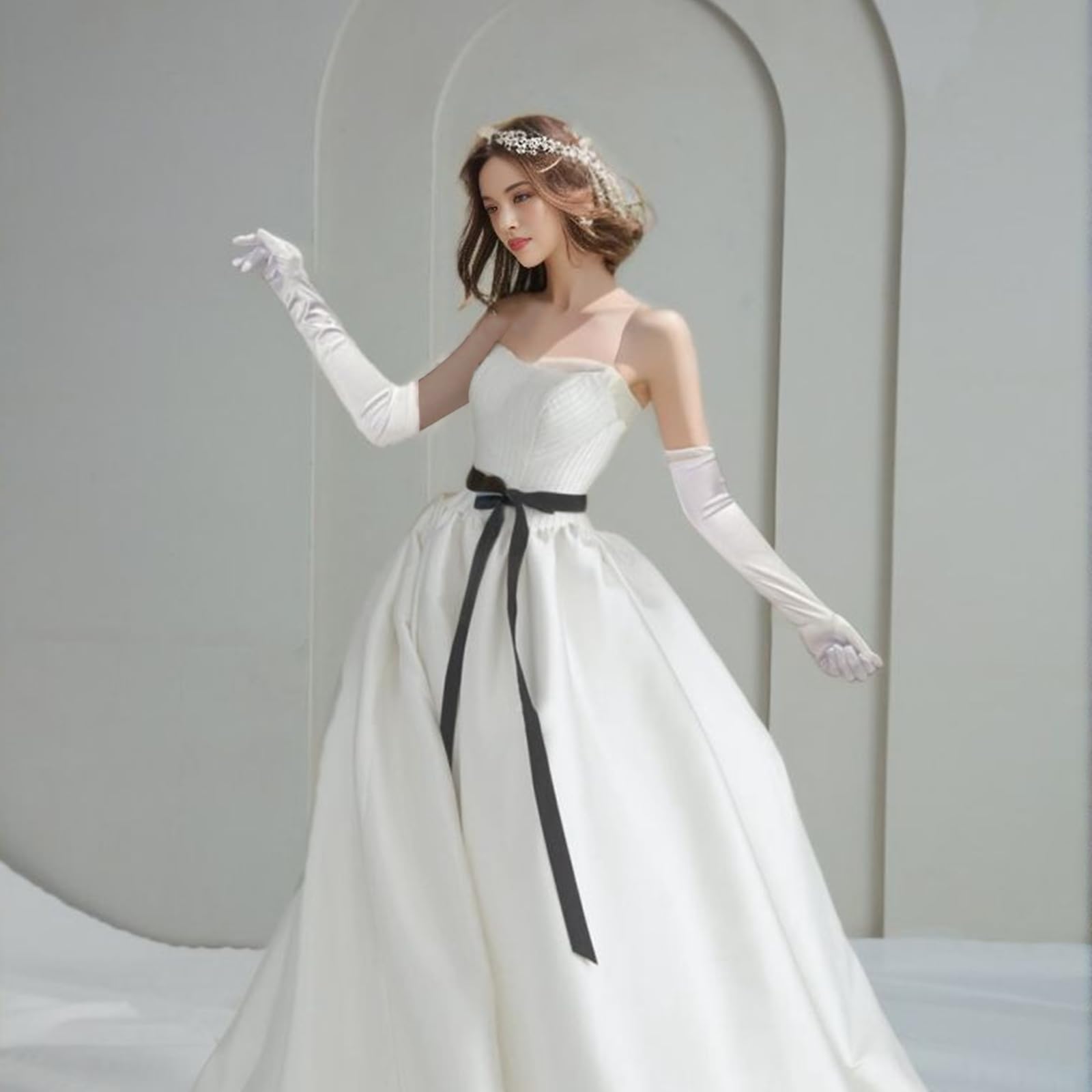 Snapklik.com : Acuteye Long Opera Party Gloves,1920s Satin Gloves Elbow ...