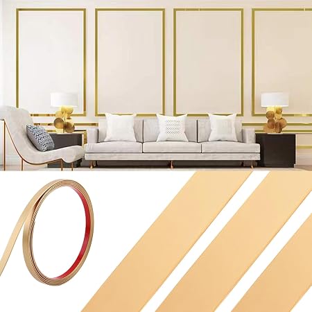 Amazon.com: Qiveno Gold Molding Trim Peel and Stick(Mirror-Like Finish ...