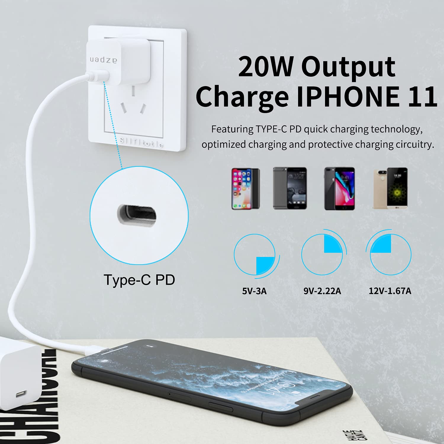 Azpen MagCharger and PD 20 Watt Wall Charger Bundle. Fast Wireless ...