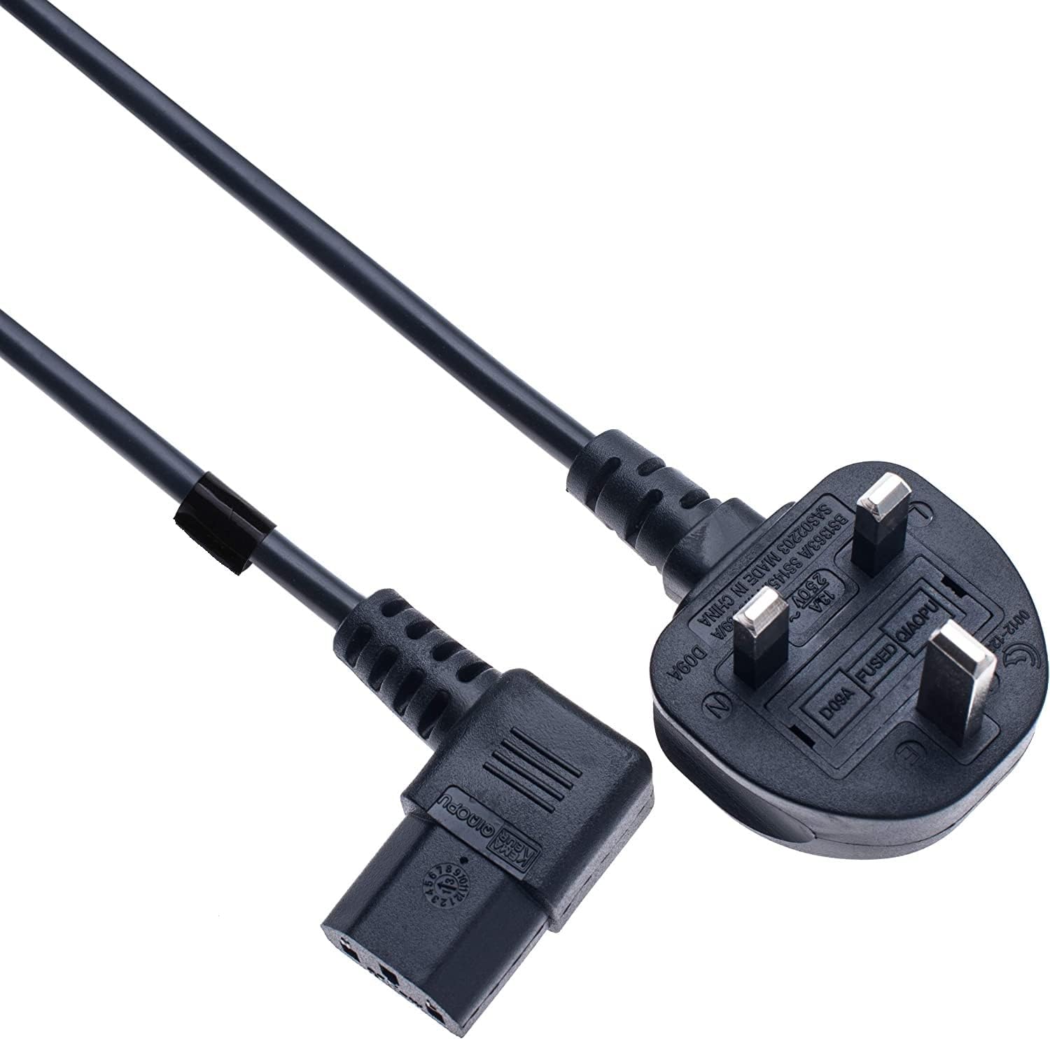 Mercury 114.023UK UK Plug to Right Angle IEC Power Lead | 2.0m, Black ...