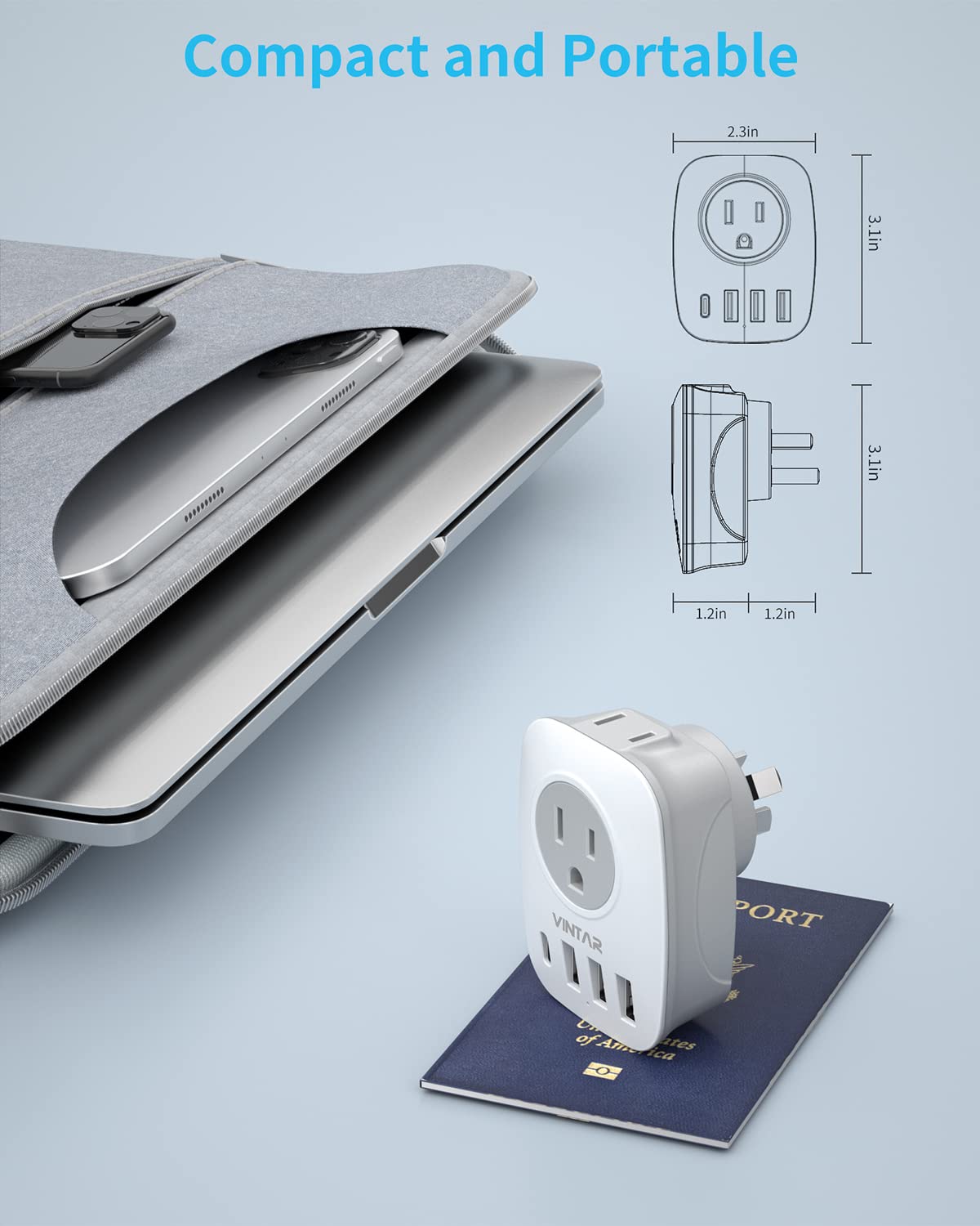 Snapklik.com : Australia New Zealand Power Plug Adapter, VINTAR ...