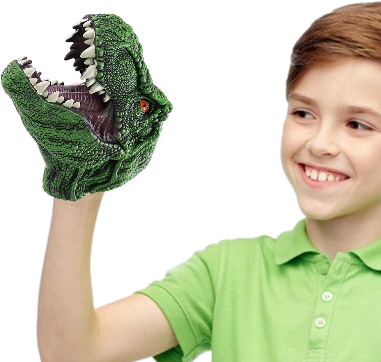 LOVOICE Dinosaur Puppet,Realistic Dinosaur Head Hand Puppets Toy - T ...