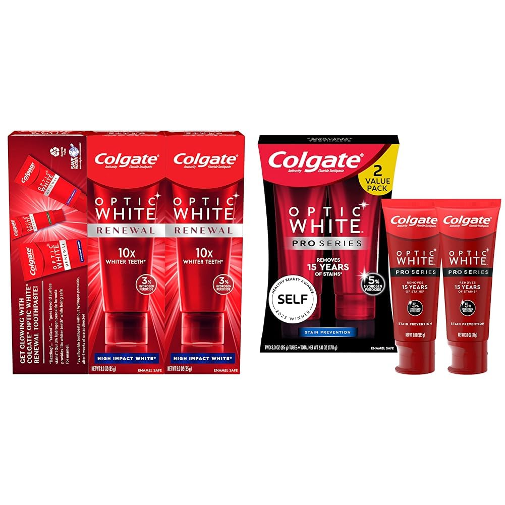 Amazon.com : Colgate Optic White Renewal Teeth Whitening Toothpaste ...