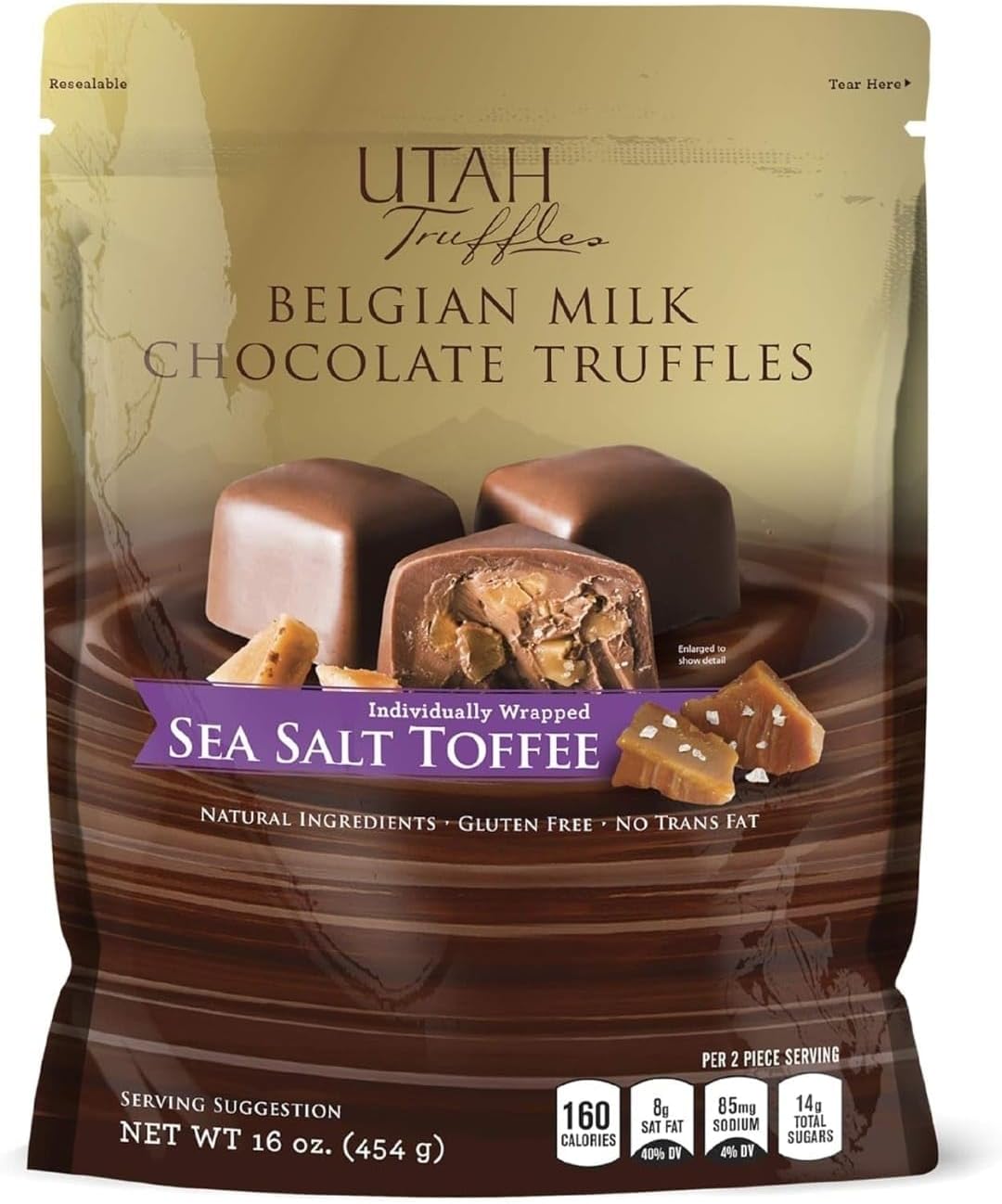 Amazon.com: Utah Truffles Belgian Milk Chocolate Toffee Individually ...