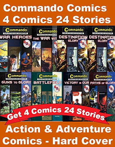 Buy Commando Comics Action and Adventure Set Of 4 Comics and 24 Stories ...