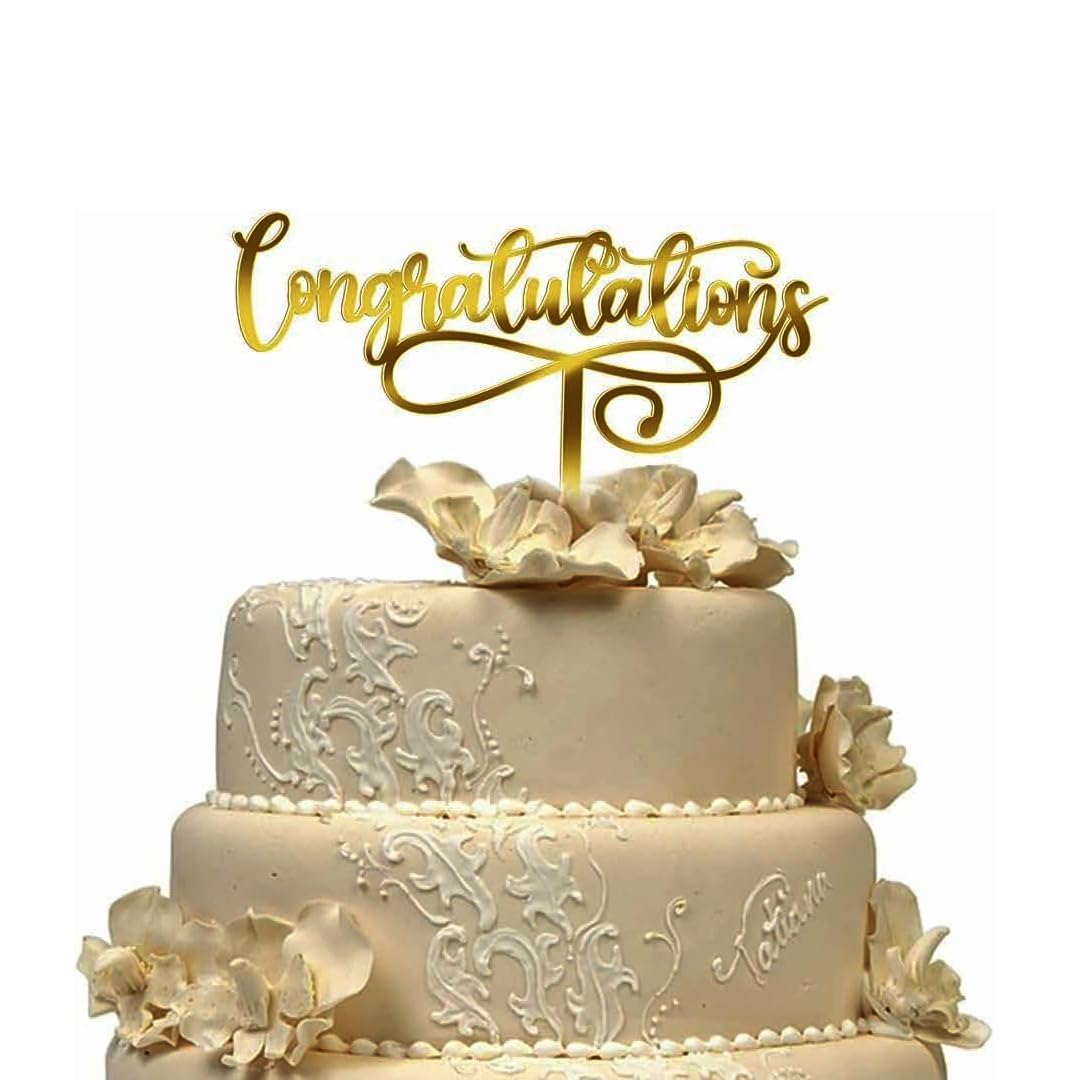 Incrizma Mirror acrylic Congrats Grad Cake Topper Congratulations Cake ...