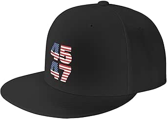 Baseball Cap 45 47 Trump 2024 USA Flag0 Flat Brim Hat Black at Amazon ...