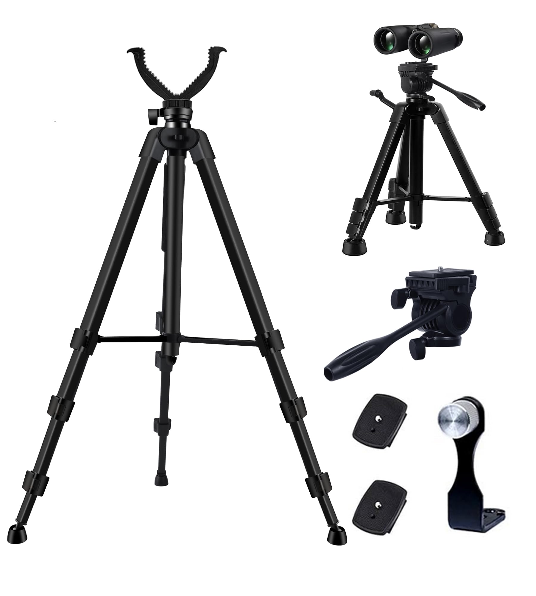 Amazon.com : Shooting Tripod Hunting Rest V Yoke, Binocular and ...