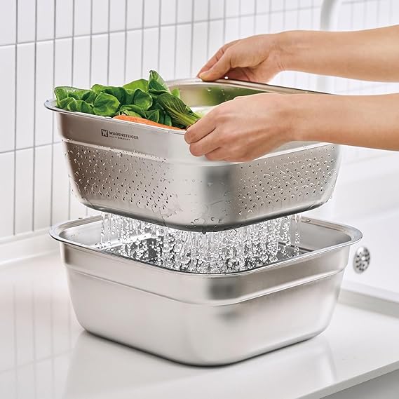 Amazon.com: WAGENSTEIGER Stainless Steel Square Shaped Strainer & Basin ...