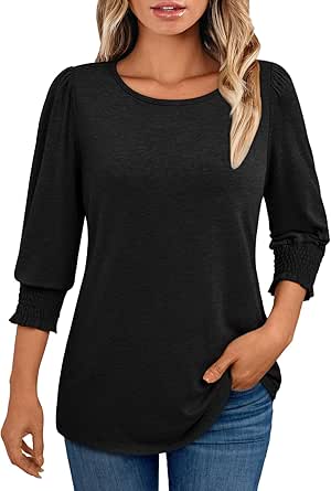 AUTOMET Womens Tops 3/4 Length Sleeve Shirts at Amazon Women’s Clothing ...