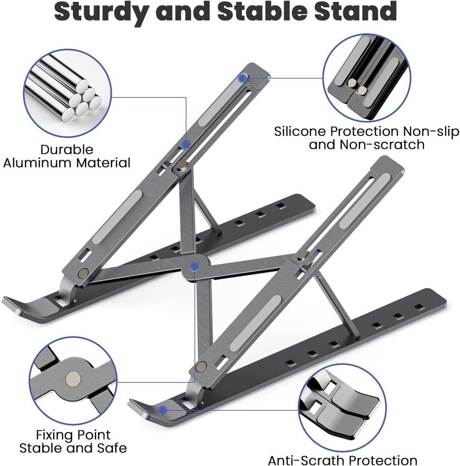 Snapklik.com : ApoloSign Laptop Stand, Foldable Ergonomic Laptop Mount ...