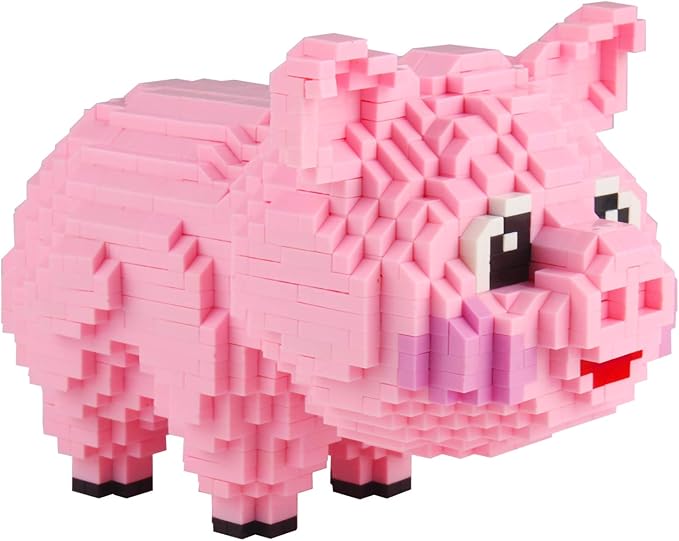 Amazon.com: Larcele Micro Pig Building Blocks Mini Building Toy Bricks ...