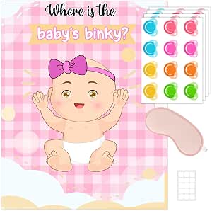 Amazon.com: Pin the Pacifier on Baby Game Set - 48 Pcs Pacifier Sticker ...