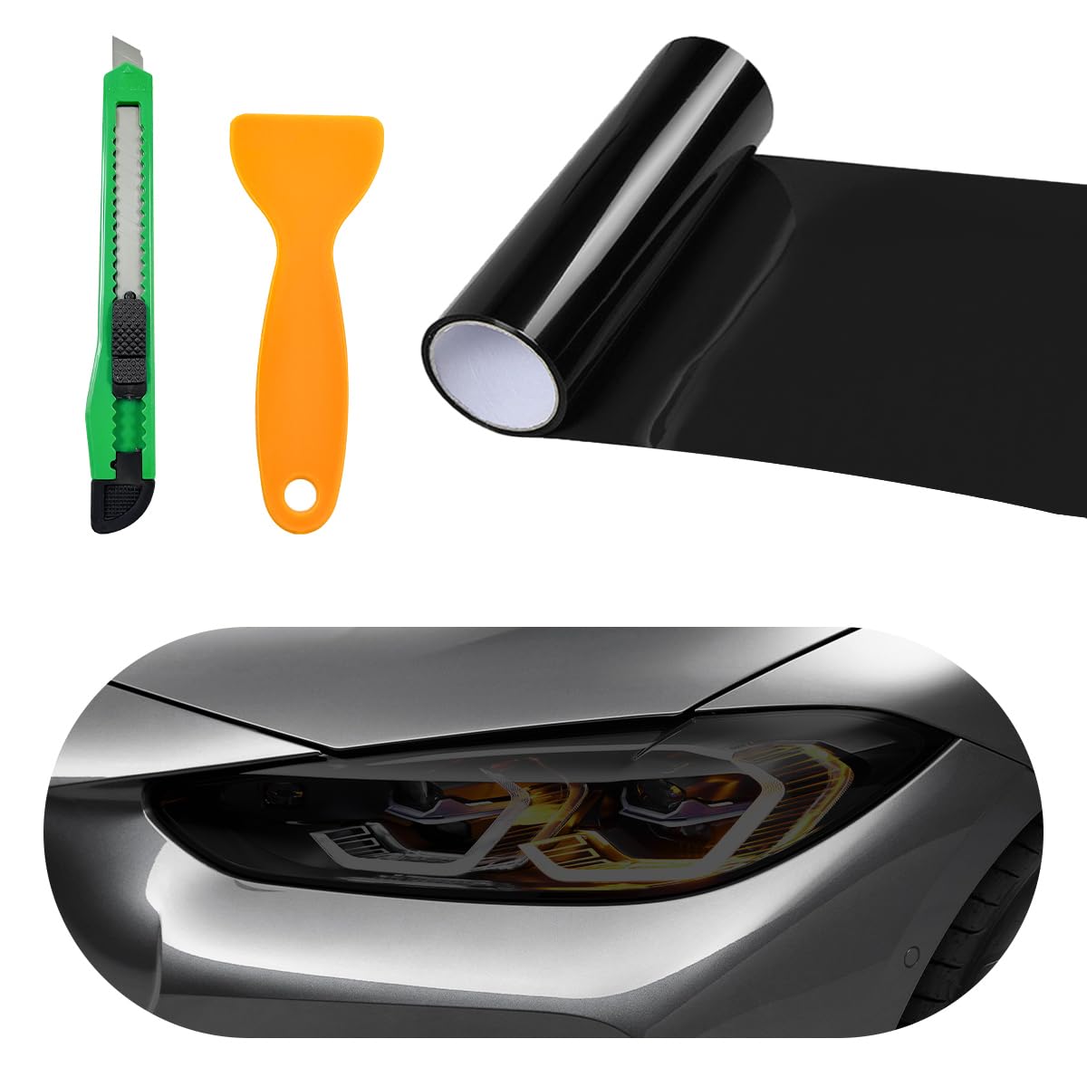 Amazon.com: Sylvil Car Headlight Vinyl Film Sticker Sheet Roll, 12"×48 ...