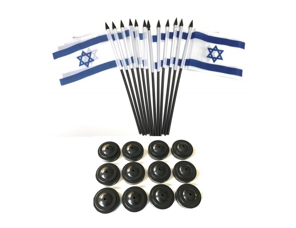 Amazon.com: BOX of 12 Israel 4"x6" Miniature Desk & Table Flags With 12 ...