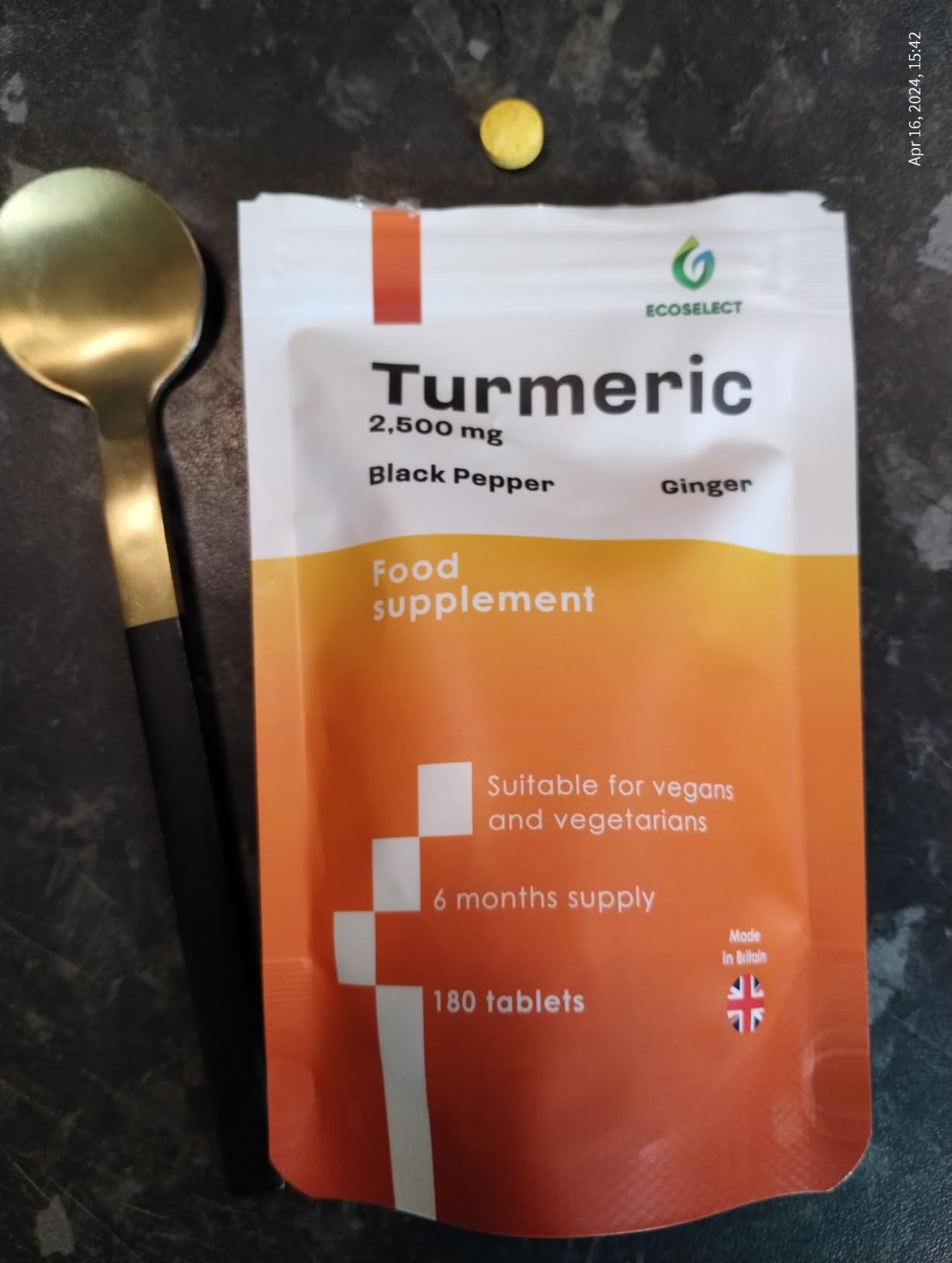 ECOSELECT Premium Turmeric Tablets 2500mg, 180 Tablets - Enhanced with ...