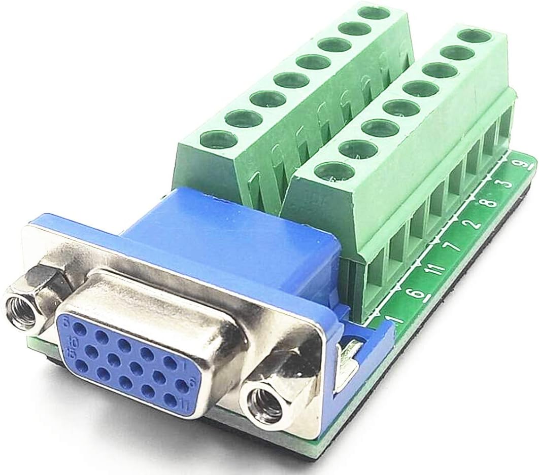 D-SUB DB15 VGA Female 15Pin Jack Port to Terminal Breakout Board ...