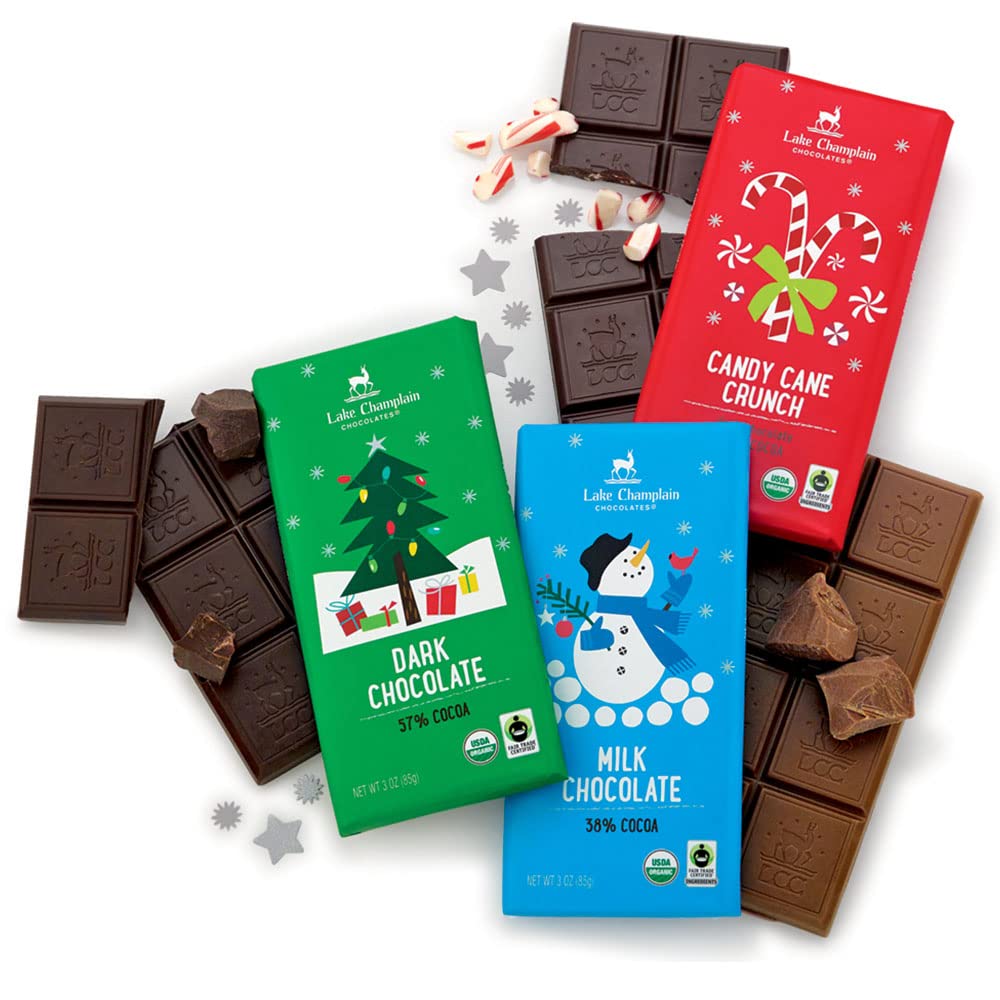 Amazon.com : Lake Champlain Holiday Chocolate Bars Variety Gift Pack, 3 ...