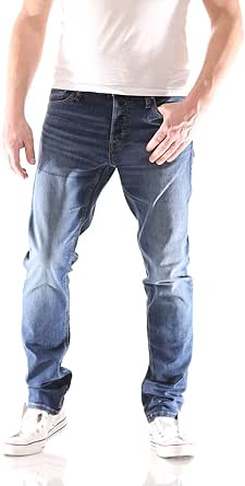 Jack & Jones Mens Glenn Original Am 814 Noos Pants, Color: Blue Denim ...