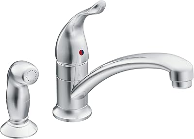 Moen 7425 Chateau One-Handle Low Arc Kitchen Faucet (Chrome), Touch On ...