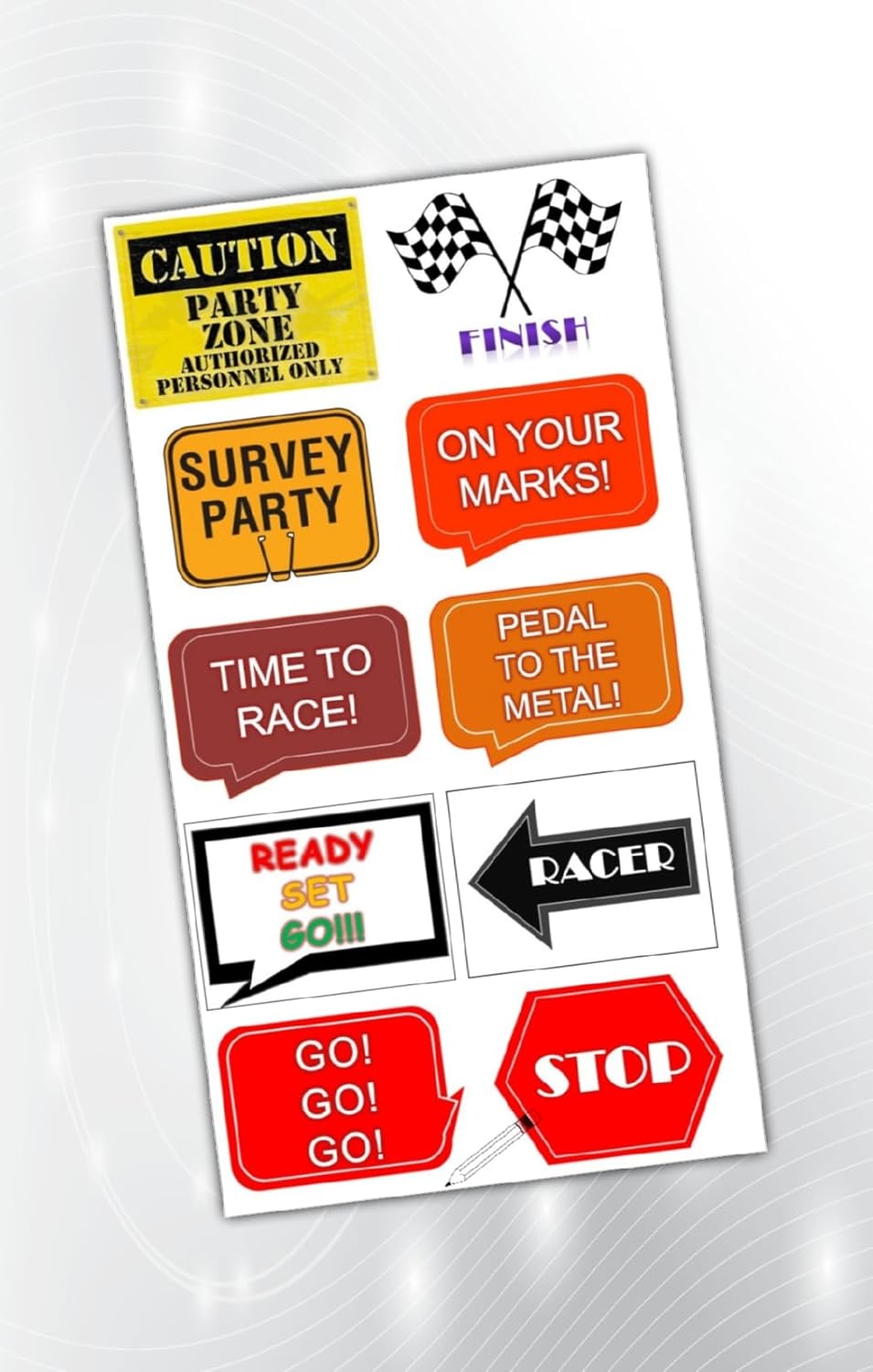 PartyStuff Car Theme Props - Car Props 2 (10 Cards) : Amazon.in: Toys ...