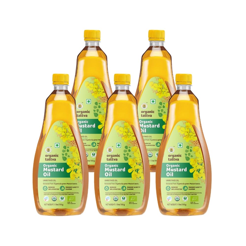 Organic Tattva, Organic Mustard Cooking Oil - 1 Litre | Unrefined Sarso ...