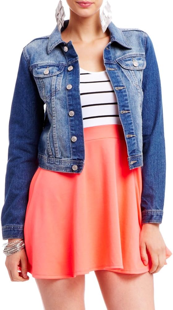 2B Khloe High Low Denim Jacket 2b Jackets Medium Wash-xxs at Amazon ...