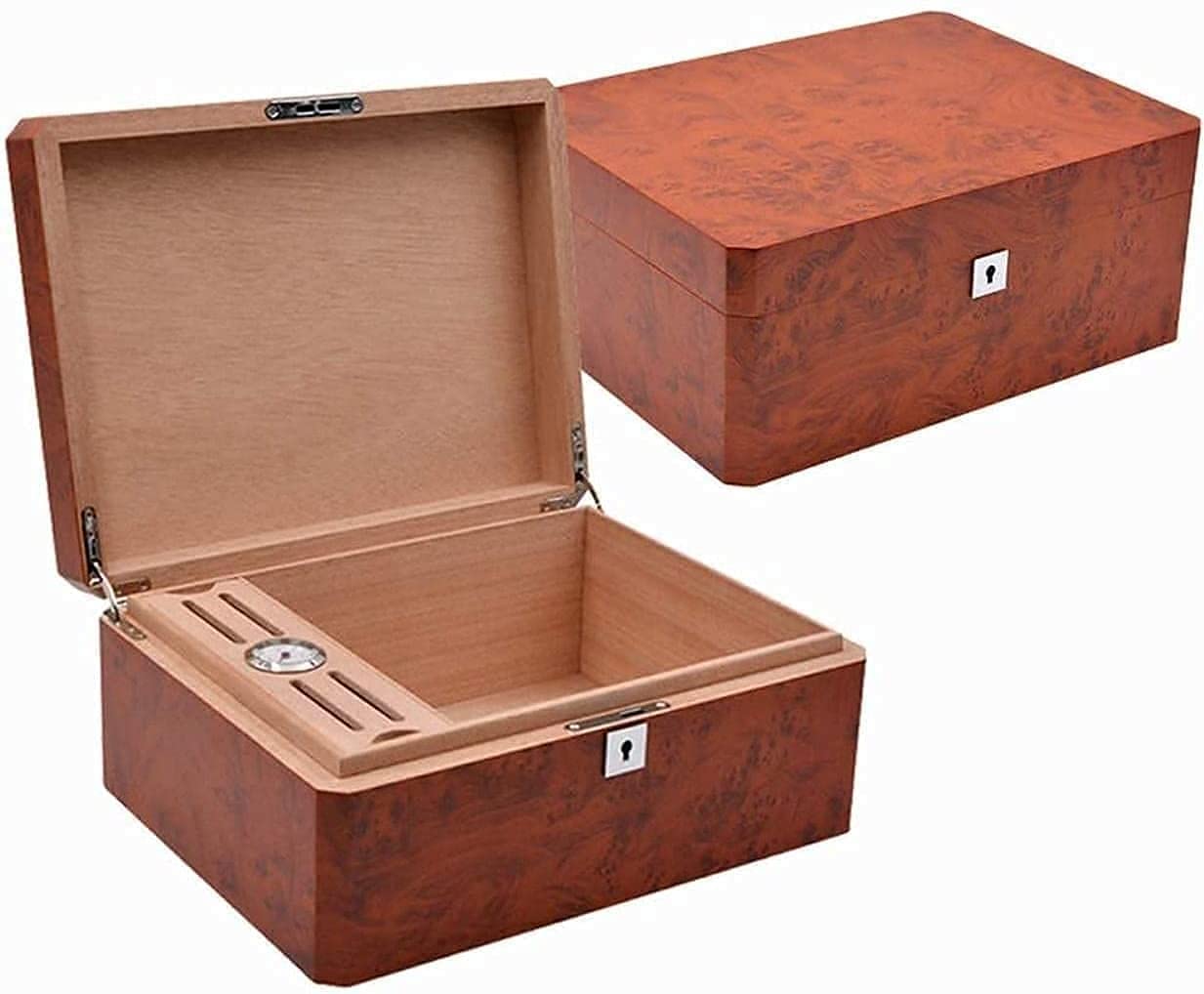 Buy Cigar Humidor Cigar Box Moisturizing Box Teak Wood Grain Humidor ...