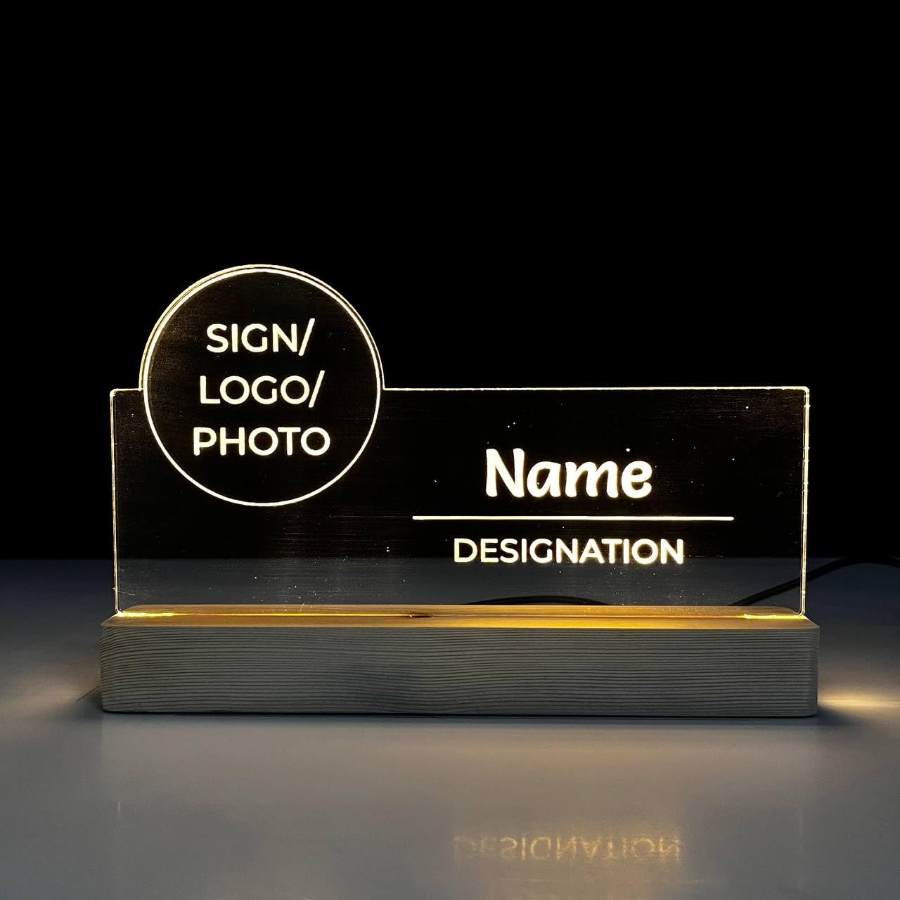WOWOOD Customized LED Name Plate for Office Desk Table Name Sign Gift ...