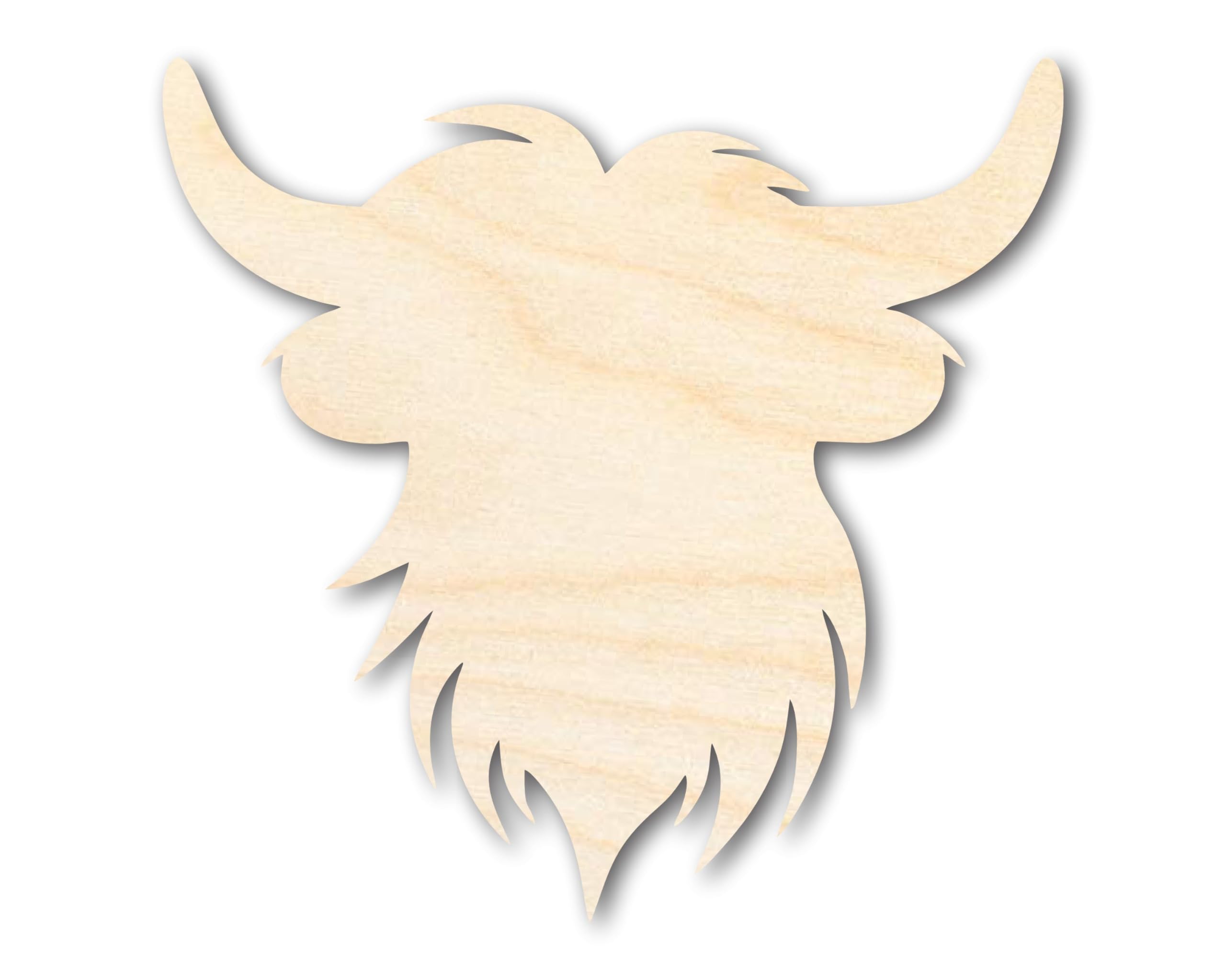 Amazon.com: Unfinished Wood Highland Cow Head Shape | DIY Craft Cutout ...