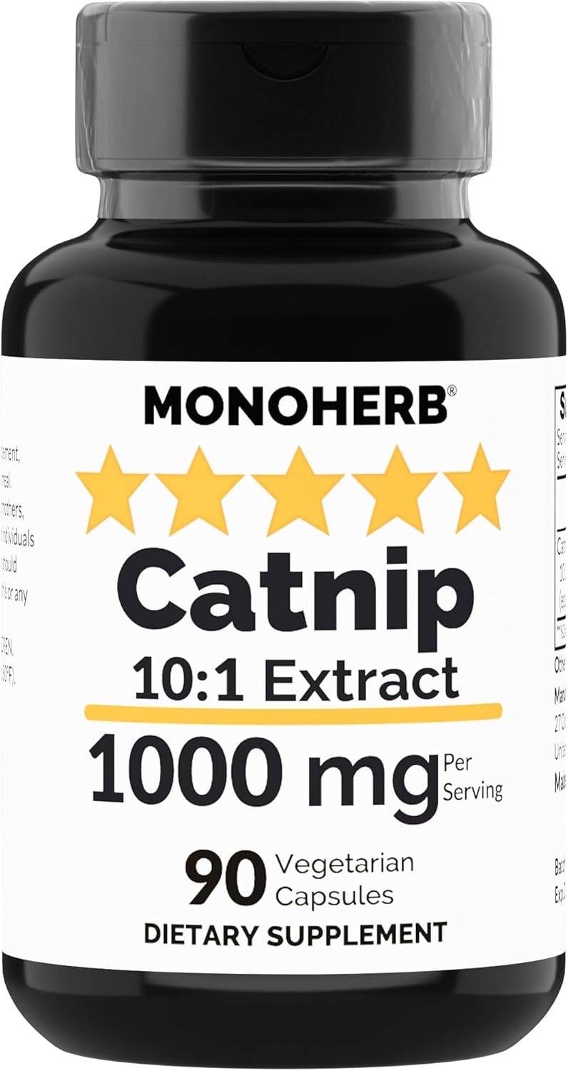 Amazon.com: MONOHERB Catnip Extract 1000 mg - 90 Vegetarian Capsules ...