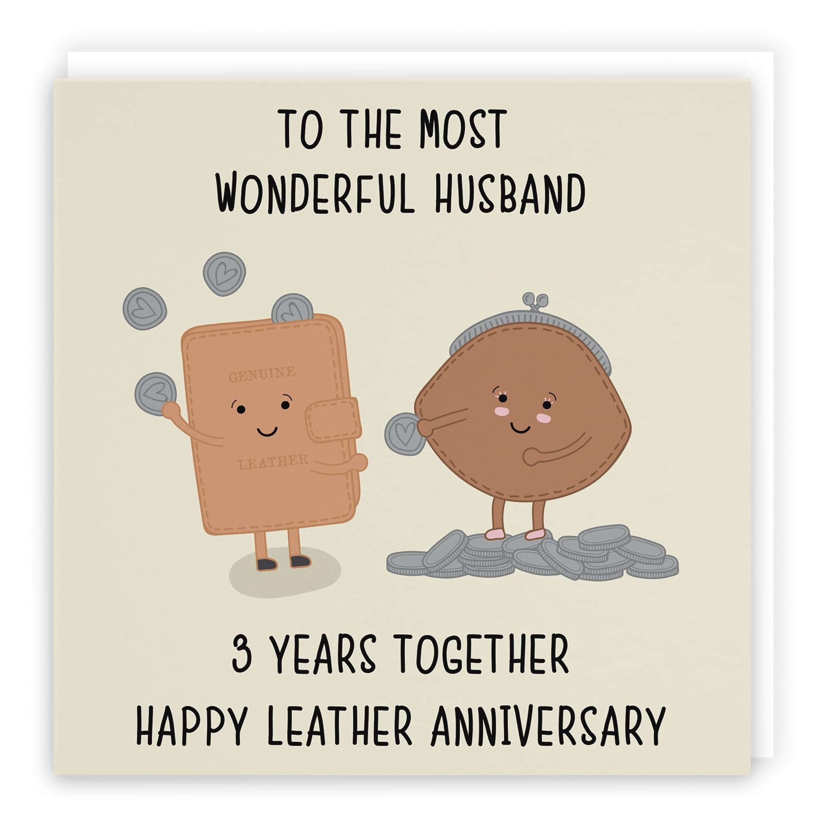 Hunts England – Husband 3rd Anniversary Card – Fun Cute Anniversary ...