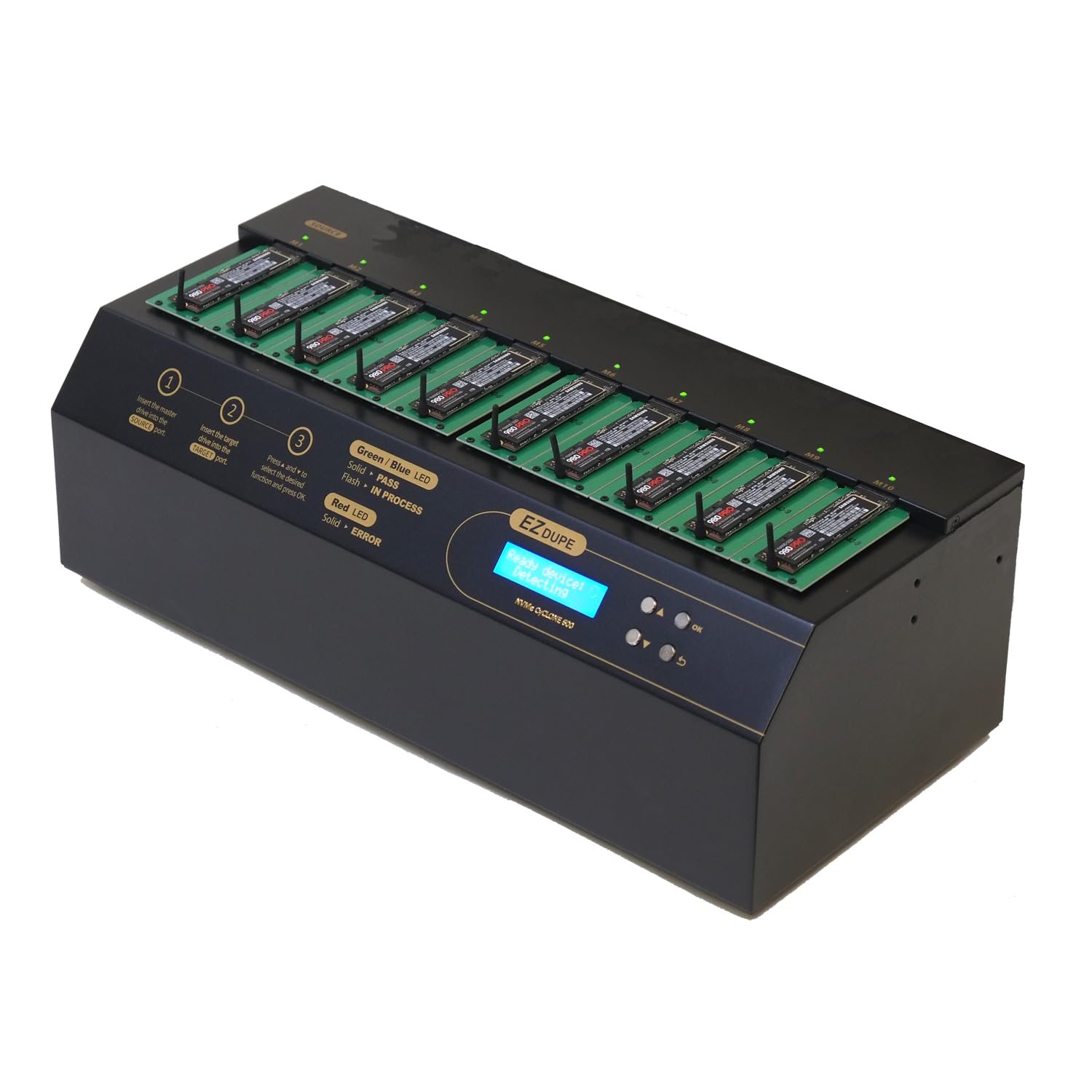 Amazon.com: EZ DUPE 1 to 9 M.2 NVMe Cyclone Duplicator - 36GB/Min ...
