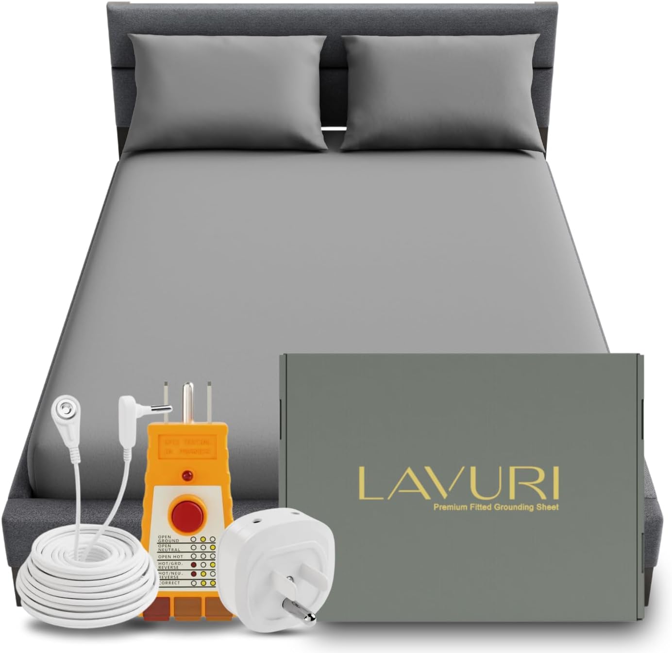 Amazon.com: LAVURI Grounding Fitted Sheet, 90% Soft Pima Cotton + 10% ...