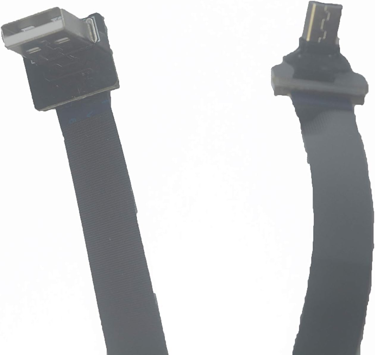 Amazon.com: Soft Flat Slim Thin Ribbon Micro USB Male 90 Degree Angled ...