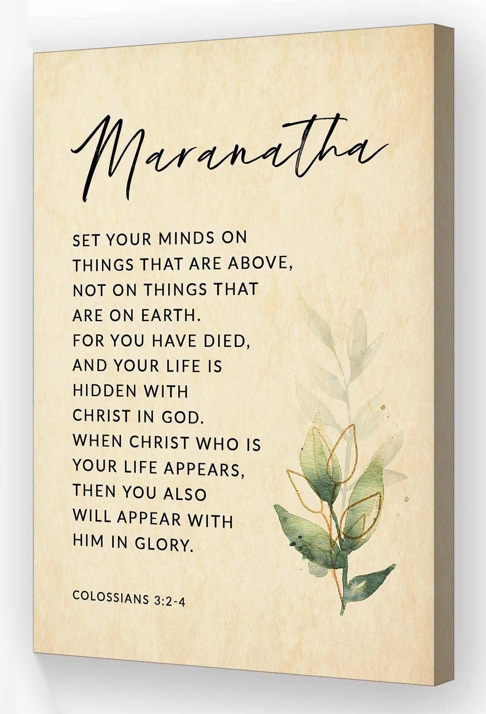 Amazon.com: Belceleb Colossians 3 2-4 Bible Verse Wall Art Maranatha ...