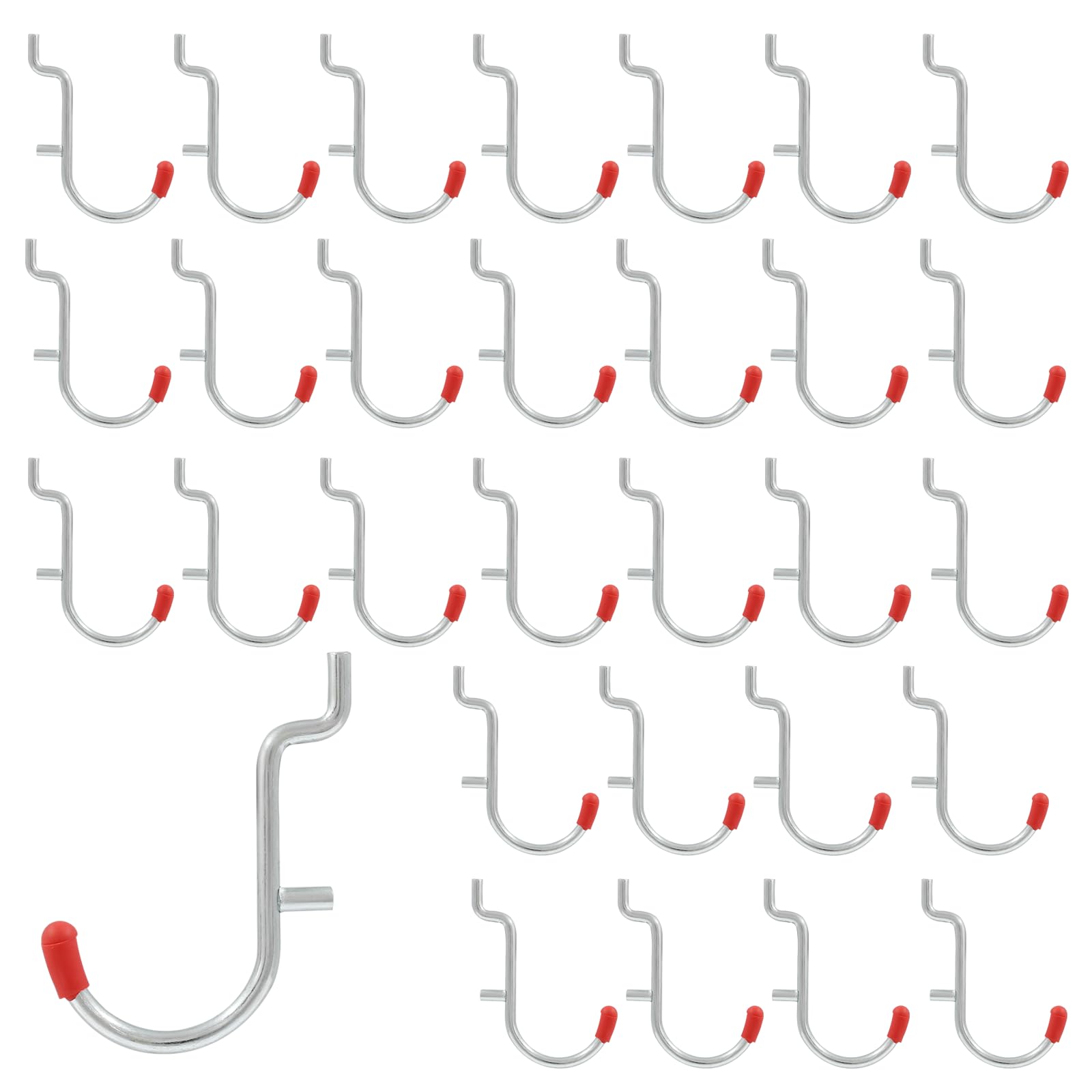 Amazon.com: LifCratms 30Pcs Metal Pegboard J Hooks, 1/4" Pegboard Wall ...