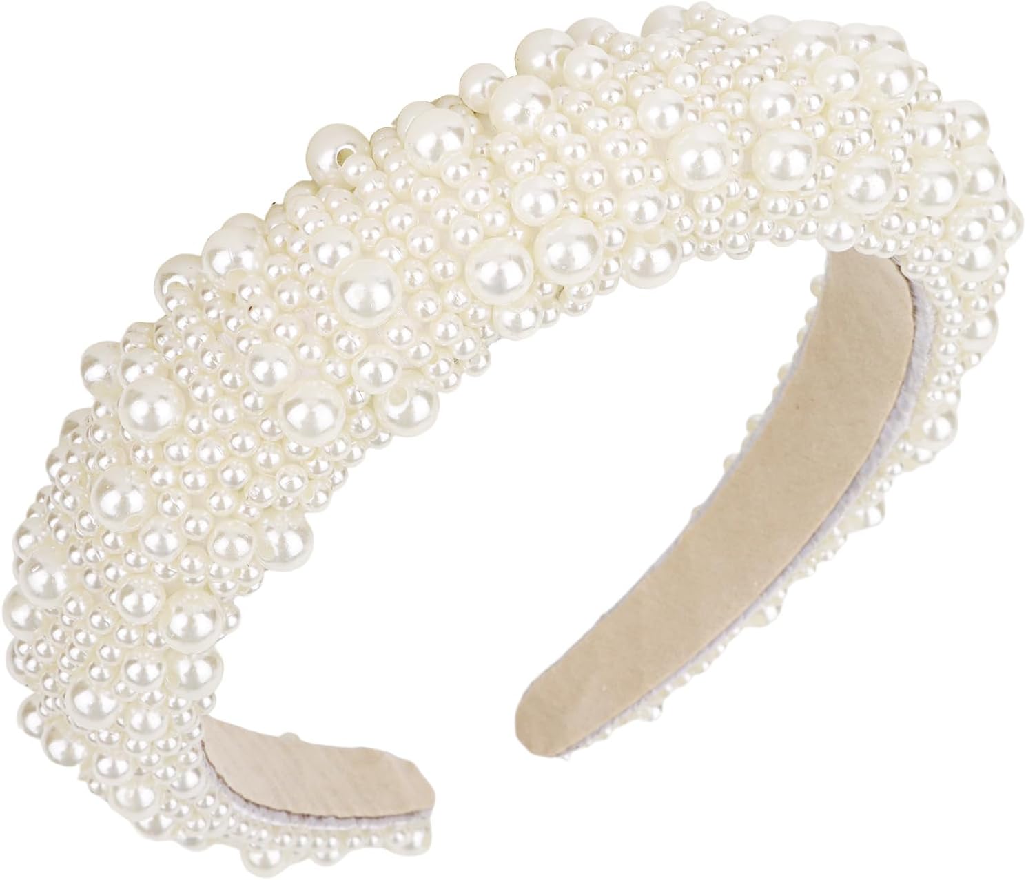 Amazon.com : YISSION 1PC White Pearl Headband for Women Jeweled Head ...