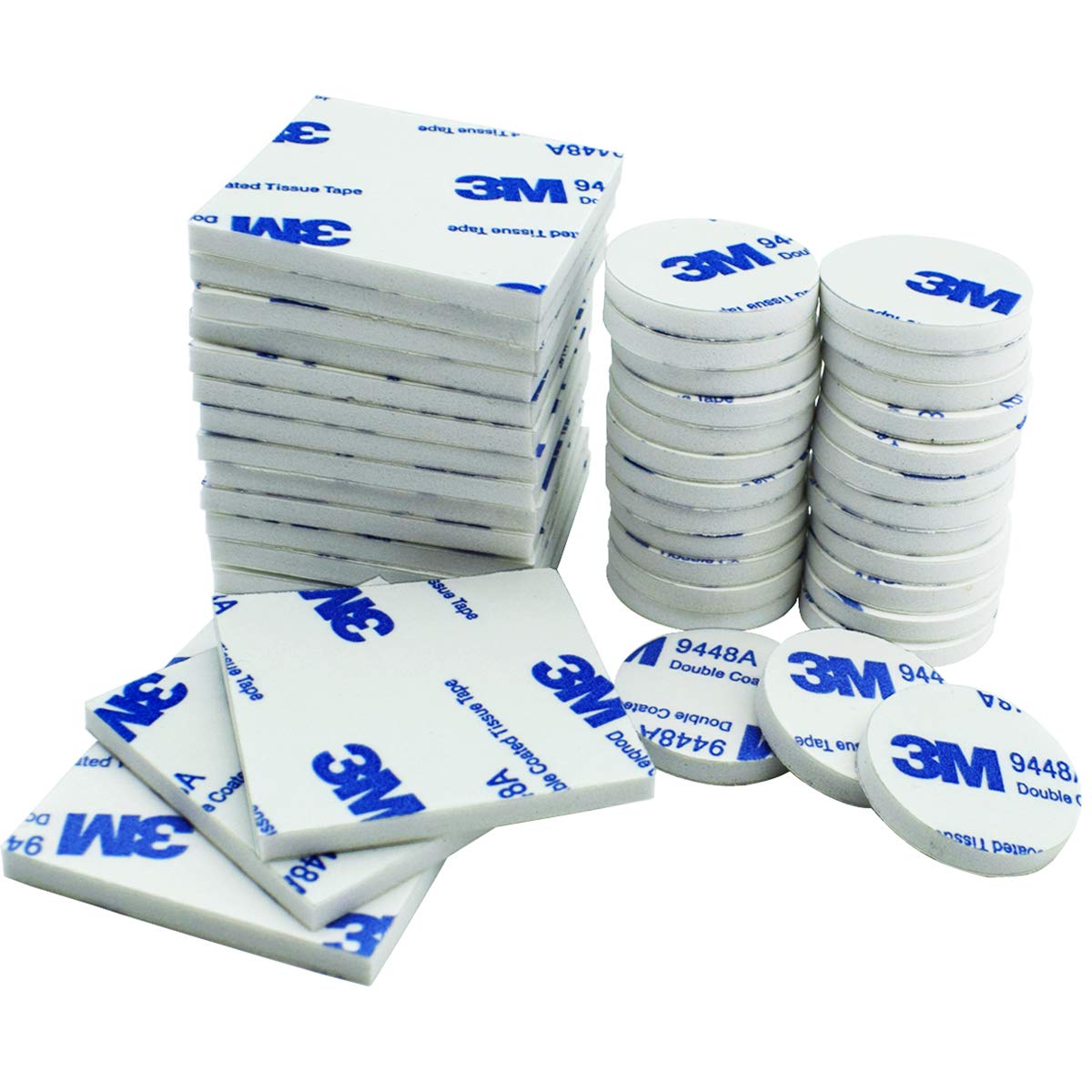 Aurorali 50 Pcs Double Sided Sticky Pads White, Adhesive Foam Pads ...