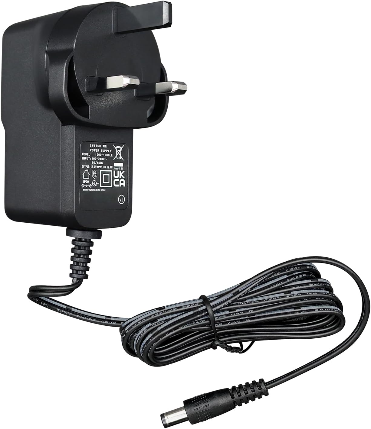 Replacement for 3 Metre Long Cable 12V 2A AC-DC Switching Adaptor Power ...