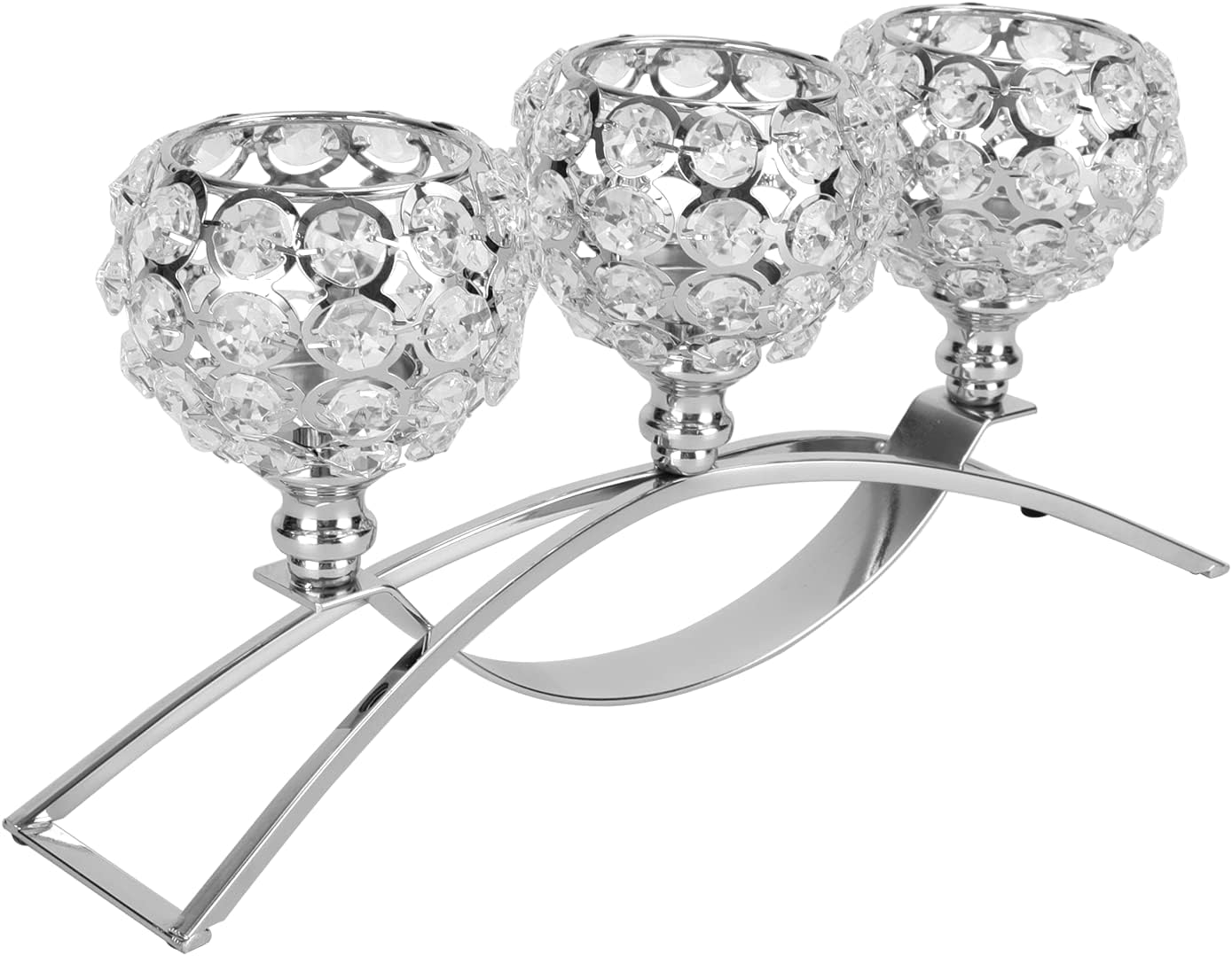 Amazon.com: KEHAIL 3 Arms Crystal Candle Holders, Arch Candlestick ...