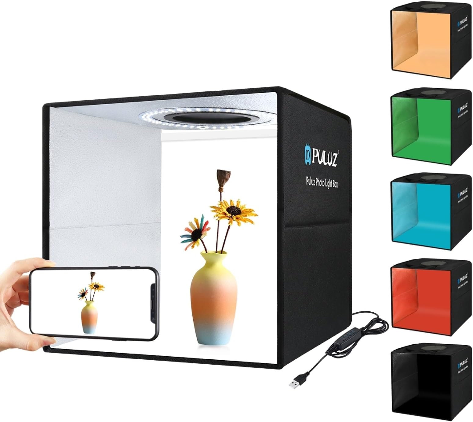 Portable Product Photography Box,30cm x 30cm Professional Dimmable ...