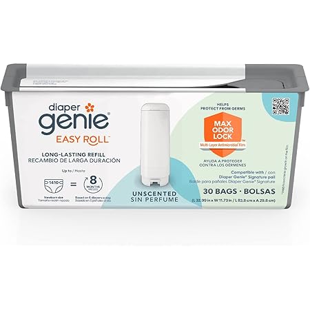 Amazon.com: Diaper Genie Easy Roll Refill with 30 Bags | Lasts Up to 8 ...